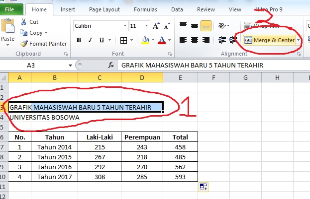Cara Mudah Membuat Grafik Penerimaan Mahasiswa Baru 5 Tahun Terahir ...