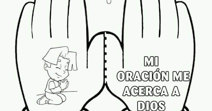 Educar con Jesús: Tarjeta de oración para colorear y montar