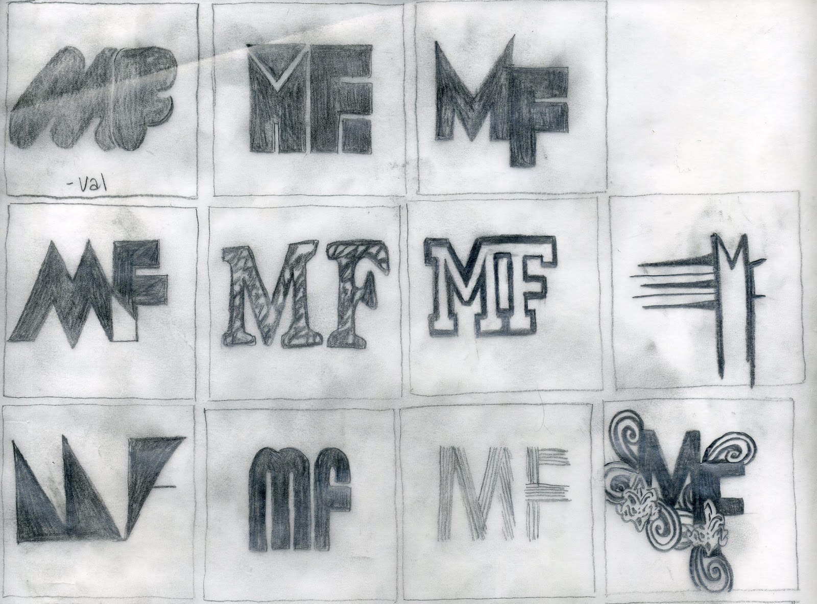 image by digit: Letterform thumbnails