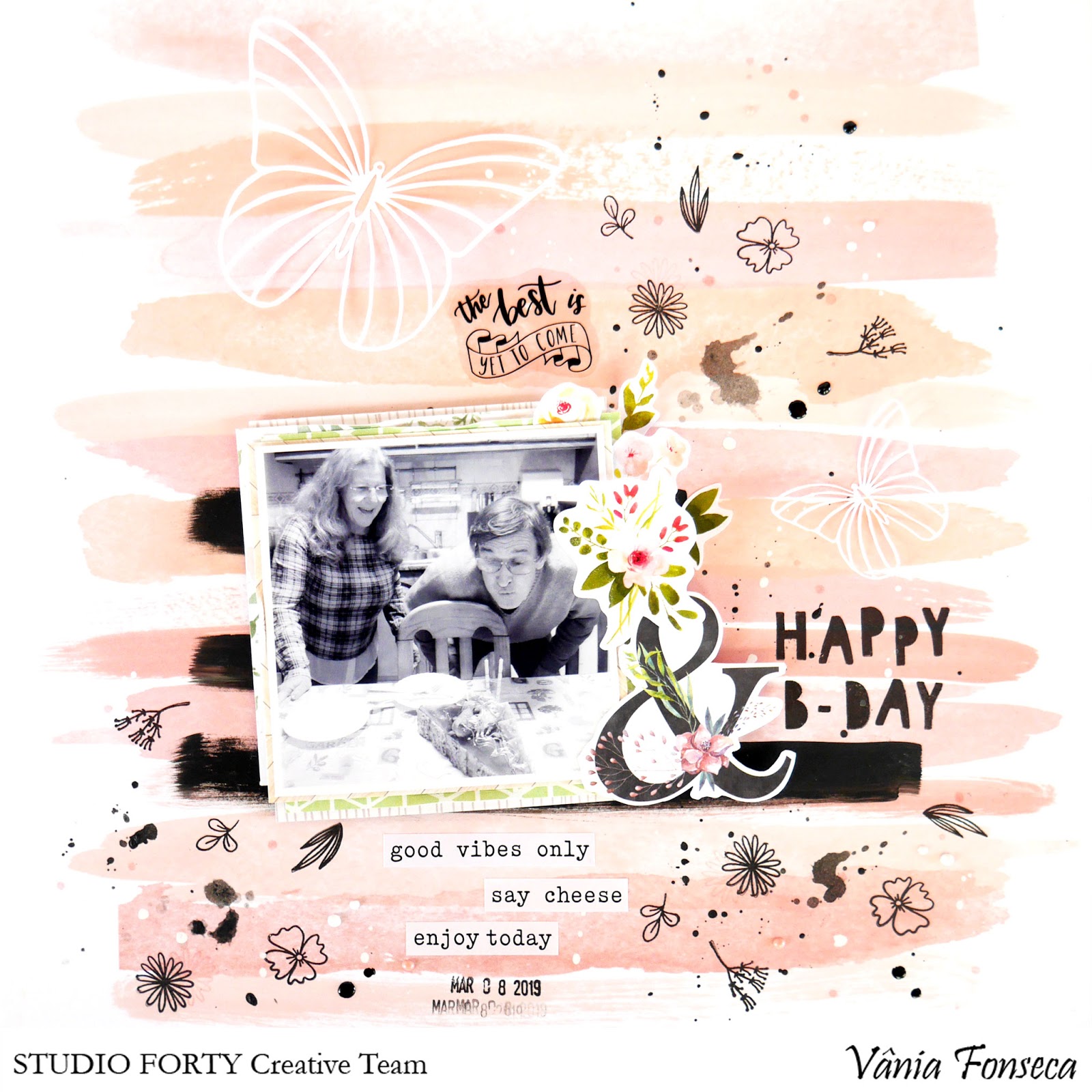 Birthday layout and card | Vânia Fonseca - StudioForty