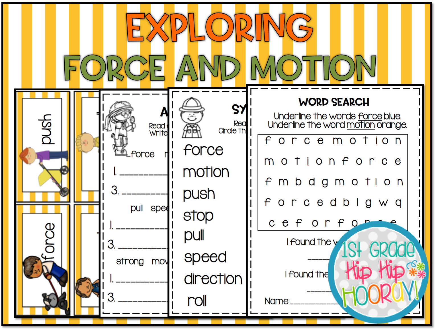 1st Grade Hip Hip Hooray!: Exploring Force and Motion