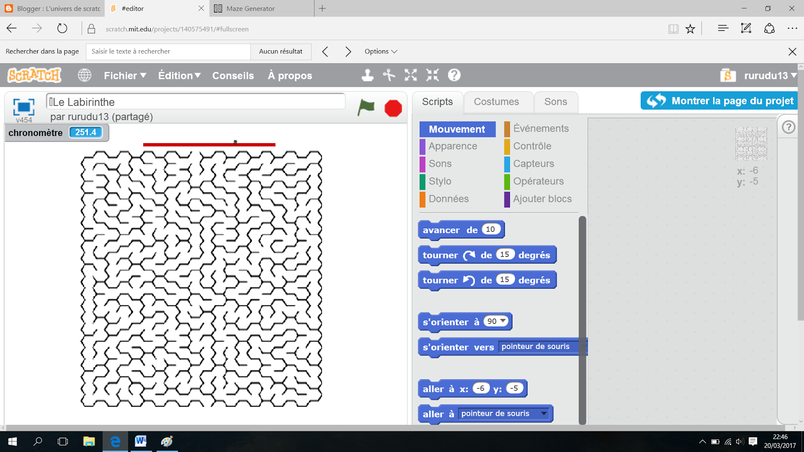 Apprendre à créer le jeu de labyrinthe sur Scratch