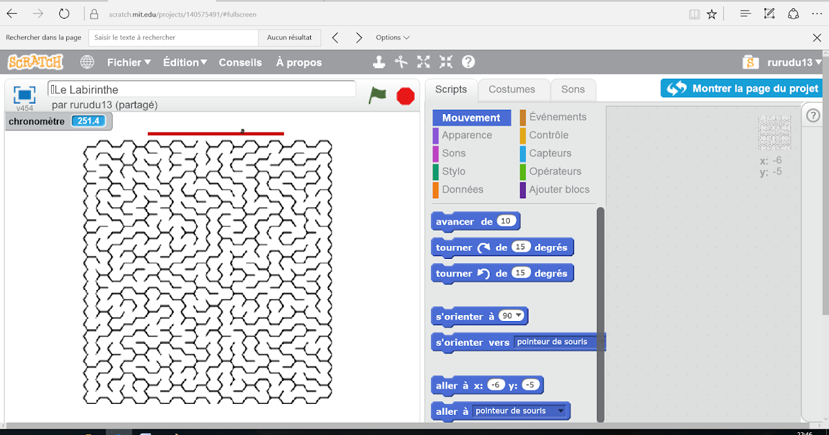 Apprendre à créer le jeu de labyrinthe sur Scratch