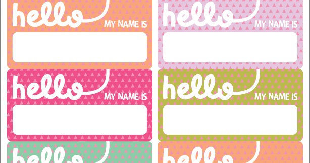 Slashcasual: Free Printable Name Tags