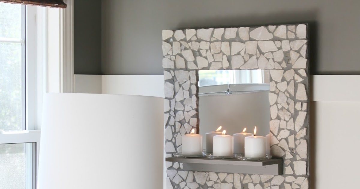 The Yellow Cape Cod: DIY Mosaic Tile Mirror Shelf