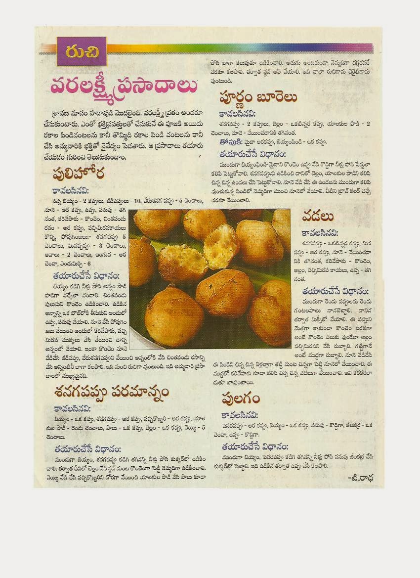 VARIOUS FOOD DISHES IN TELUGU LANGUAGE: PULIHORA,SANAGA PAPPU ...