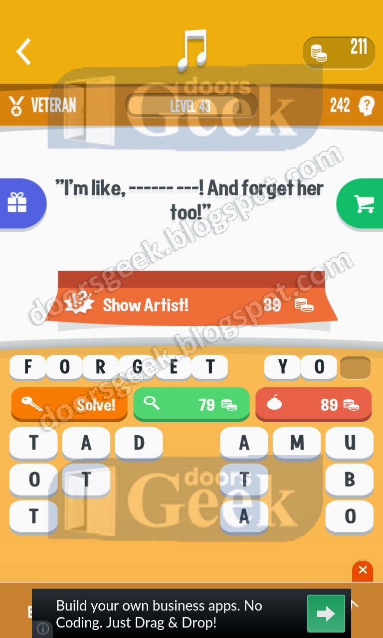 Song Quiz [Veteran] Level 43 Answer ~ Doors Geek