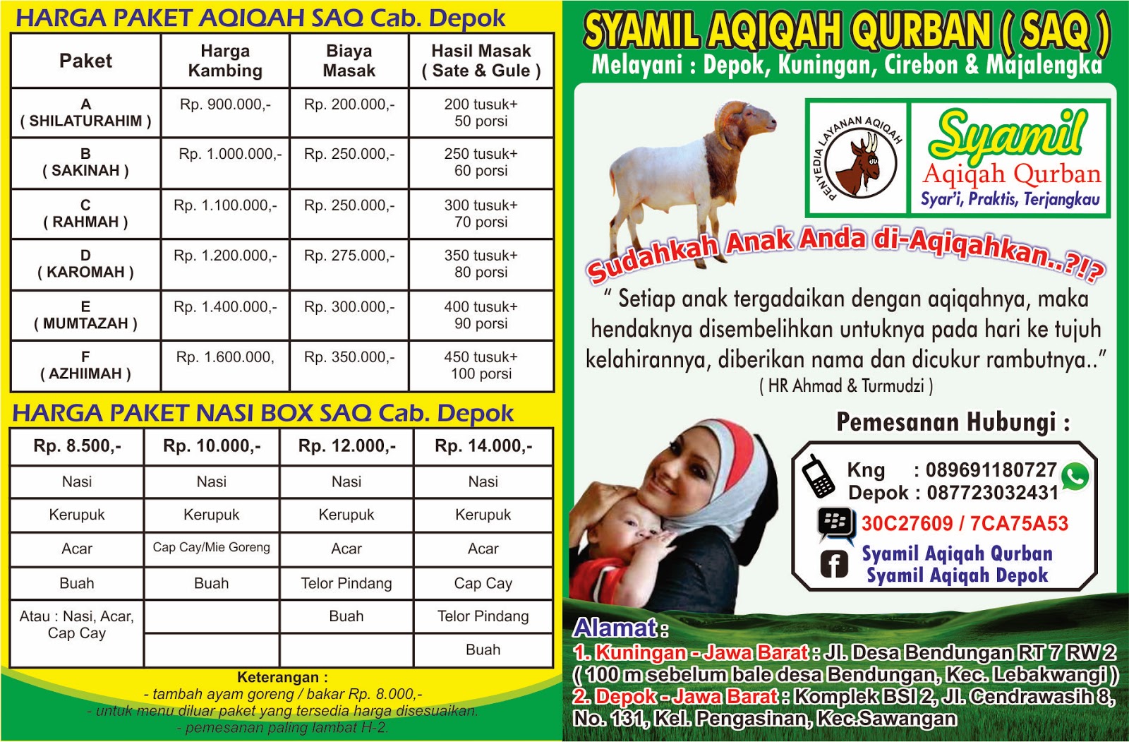 Syamil Aqiqah & Qurban Cabang Depok