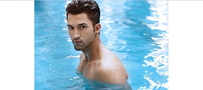 Shirtless Bollywood Men: Male model in wet speedos