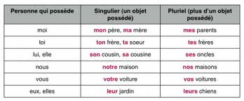 les élèves parlent: "L'EXPRESSION DE LA POSSESSION"