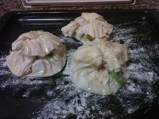 La Cocinera Mileurista: Saquitos de pasta Filo con Verduras y Butifarras