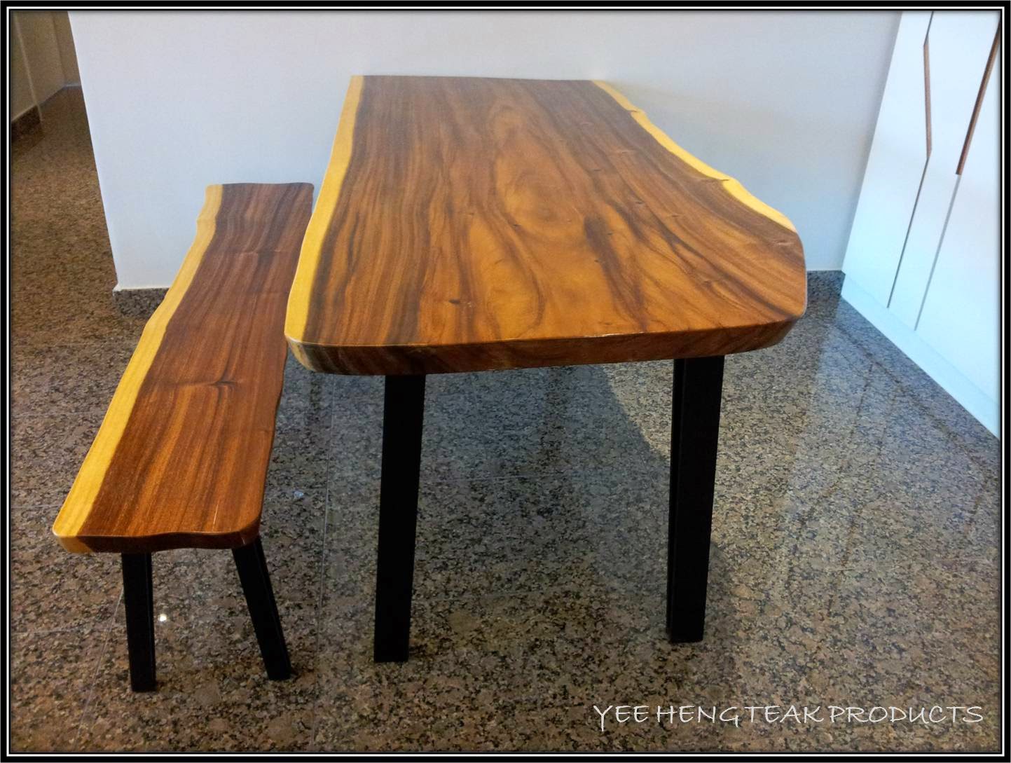 Yee Heng Teak Products: Live Edge Table with Bench