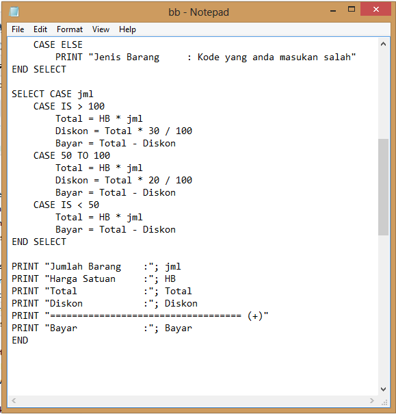 Cara membuat contoh Program kasir sederhana menggunakan Q-BASIC | MCF Info