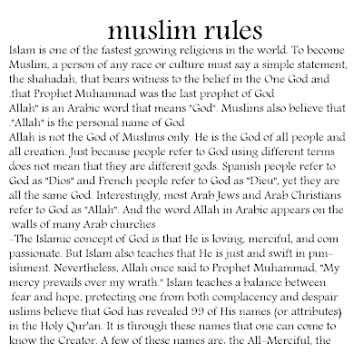 muslim religion is the best: muslim rules