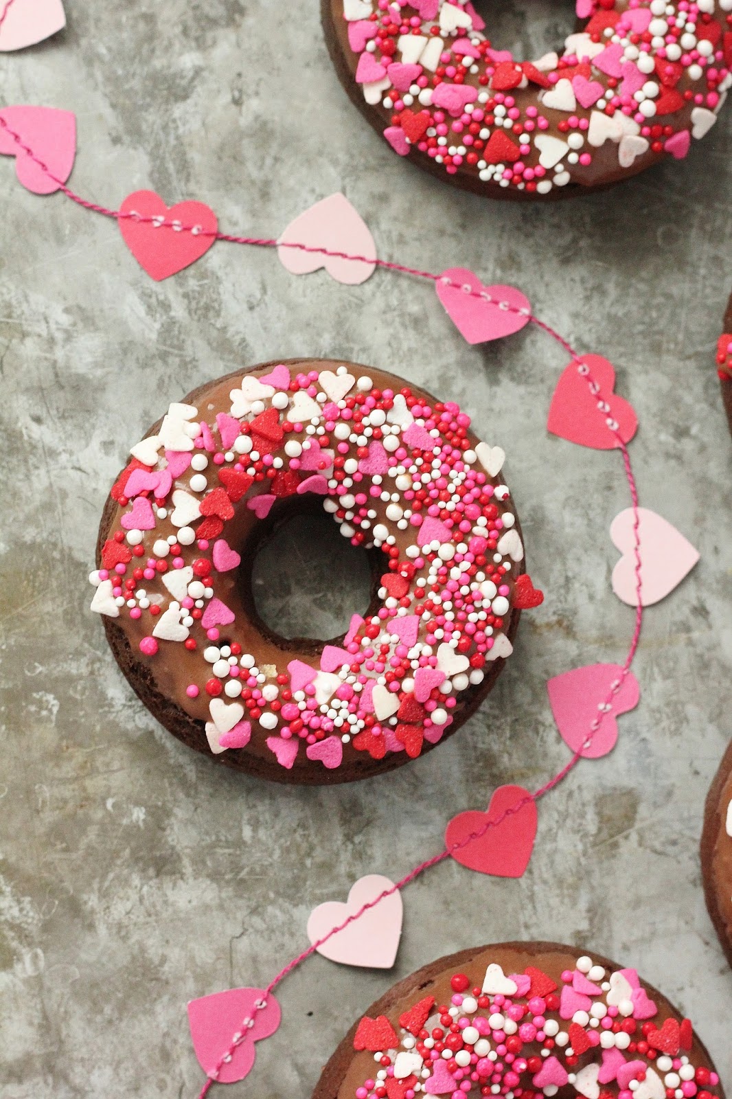 Valentine's Day Double Chocolate Donuts