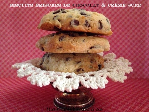 Biscuits aux brisures de chocolat & crème sure - Miam ! Des biscuits