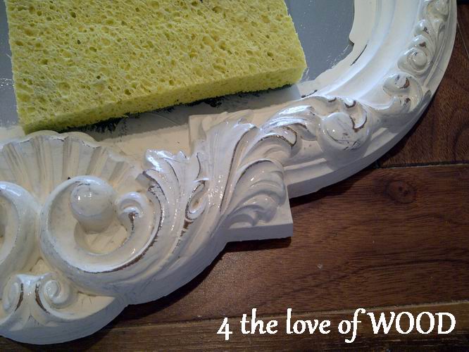 4 the love of wood: HOW TO PAINT AND DISTRESS A MIRROR - the easy way