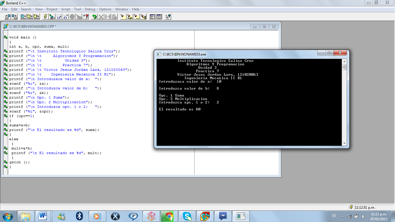 Algoritmos y Programación: Práctica 7 de la Unidad 3