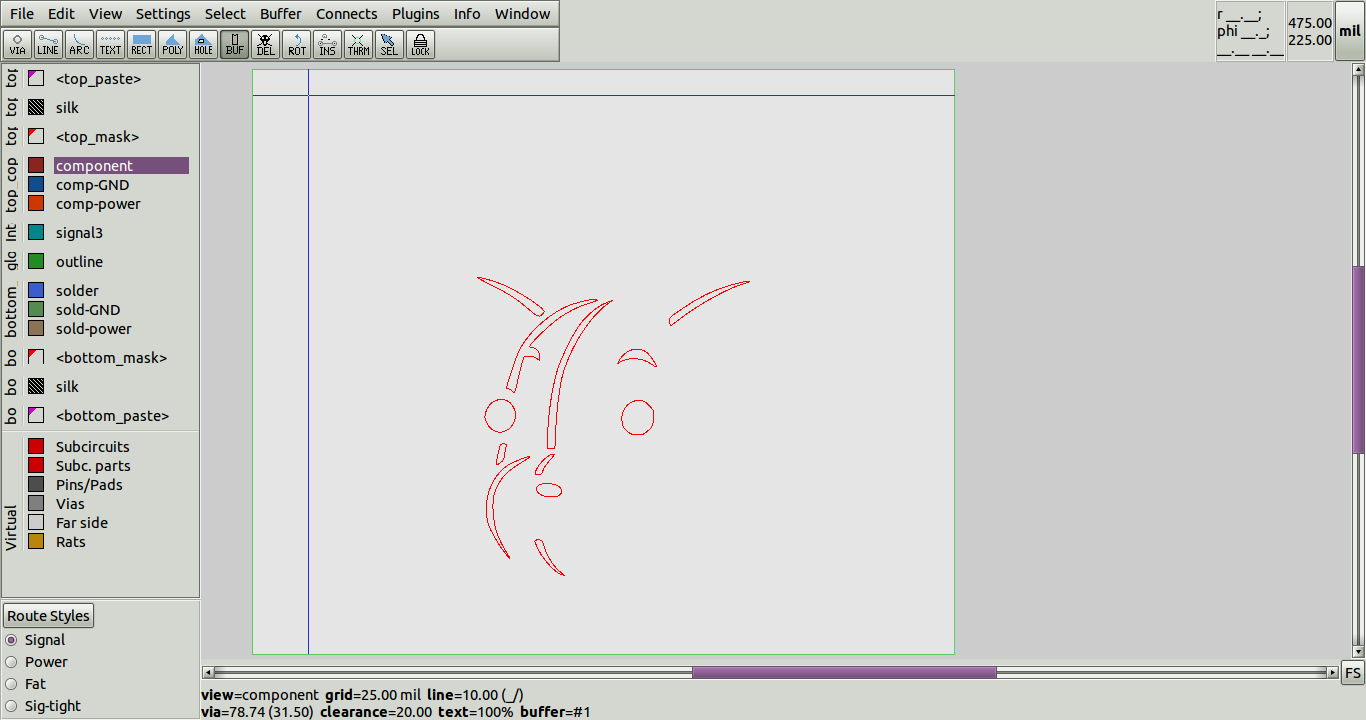 blog de VK5HSE: Importing HPGL plot data into pcb-rnd PCB layouts