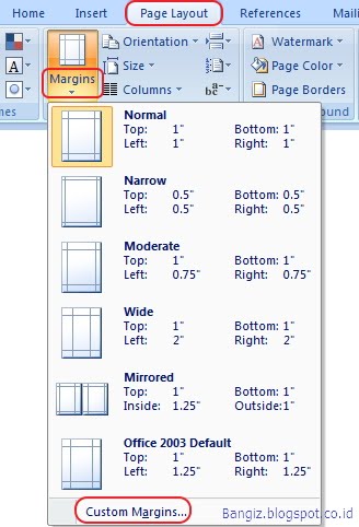 Pengaturan Margin Pada Microsoft Word