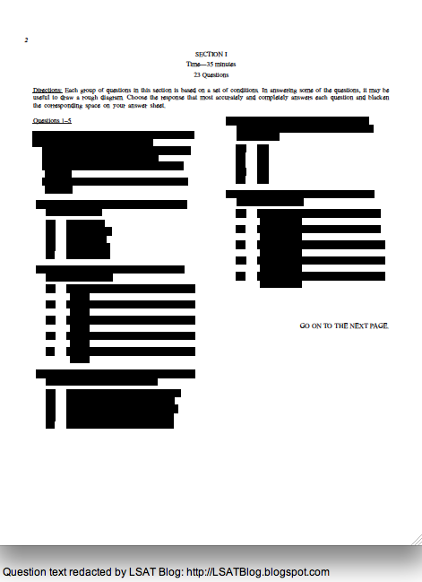 LSAT Logic Games Layout - 2 Pages?
