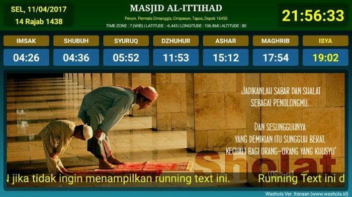 Digital Signage Untuk Masjid - Semuanya Digital Signage