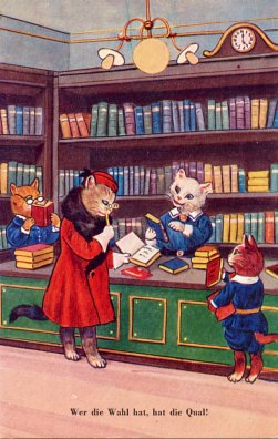 Library History Buff Blog: Postcard Depicting Cats in the Library