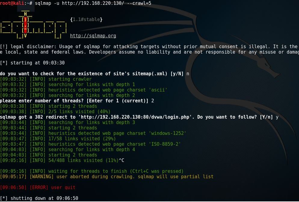 Automatizando scan de sql injection con SQLMap
