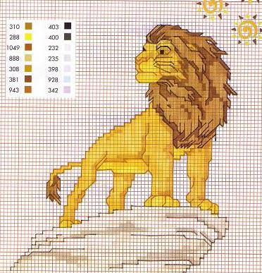 Leones en punto de cruz - Imagui