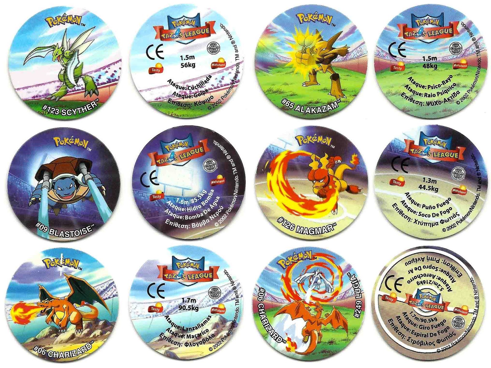 El Sello Verde: Tazos Pokémon League, álbum y pegatinas