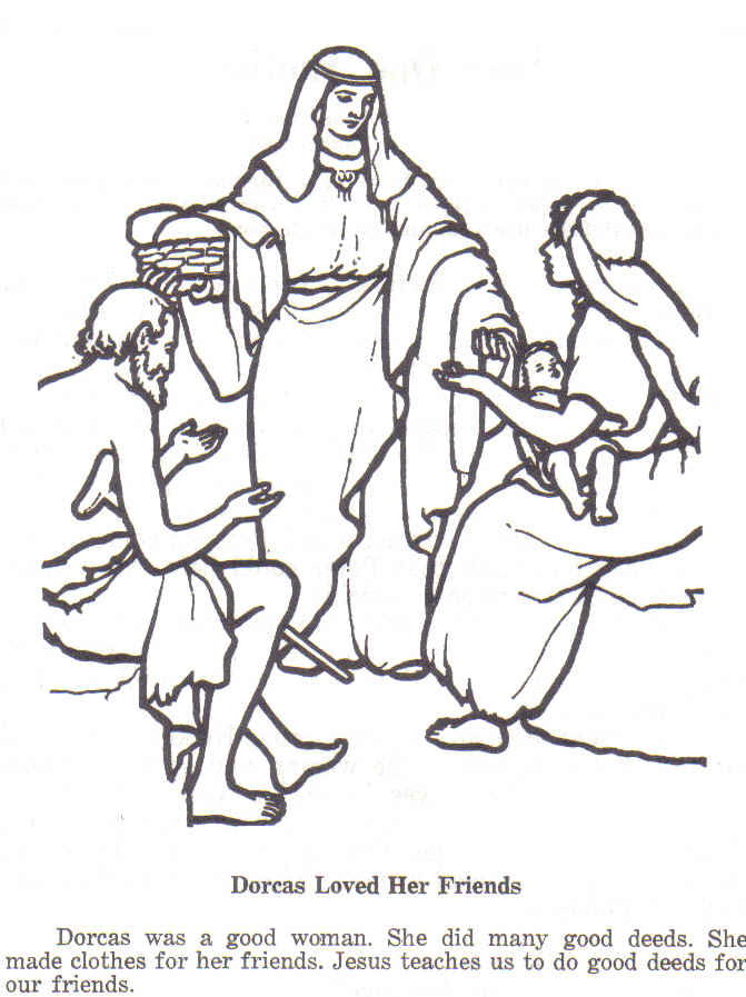 Dorcas in New Testament. She made clothes for the poor. | Color lessons ...
