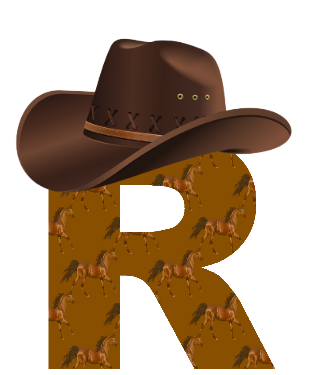 Abecedario con Caballos y Sombrero de Cowboy. Alphabet with Horses and ...