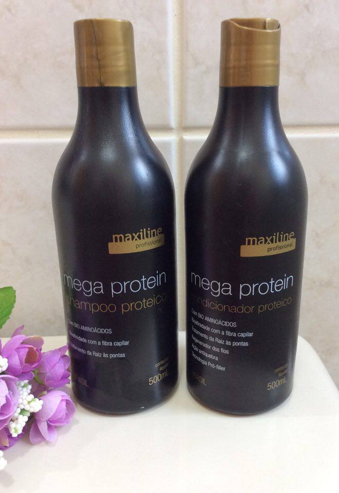 EdnaLins100: Testei o Shampoo e Condicionador Mega Protein Maxiline