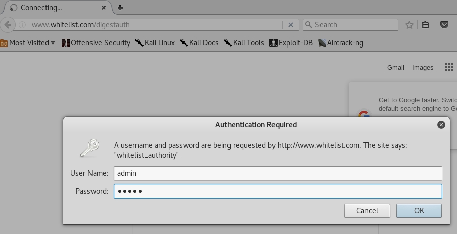 Whitelist Cracking Digest Authentication With Hydra