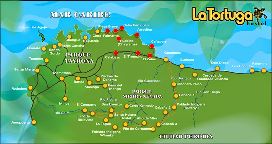 Halliwell : Santa Marta mapas Tayrona