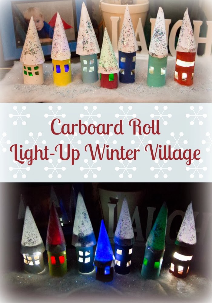 How to Create a Beautiful Light-up Winter Village with Cardboard Tubes ...