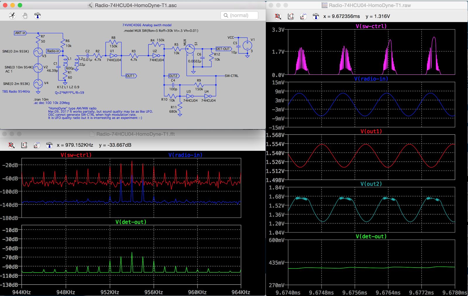 Designing Radios, Electronics. /実用的通信装置の設計: 74HCU04を使ったホモダイン検波/引き込み線式同期 ...
