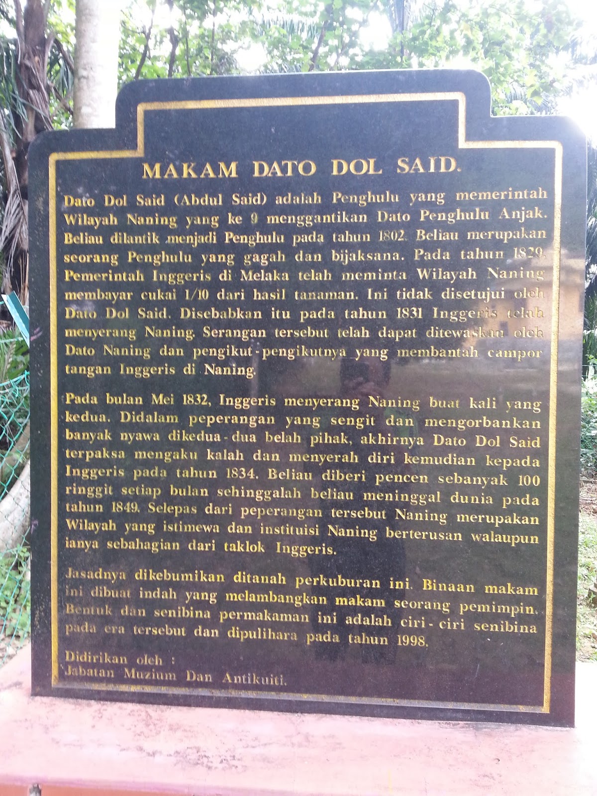 ..DONDANGLAH SAYAAAANNGG..: Makam Dato Dol Said