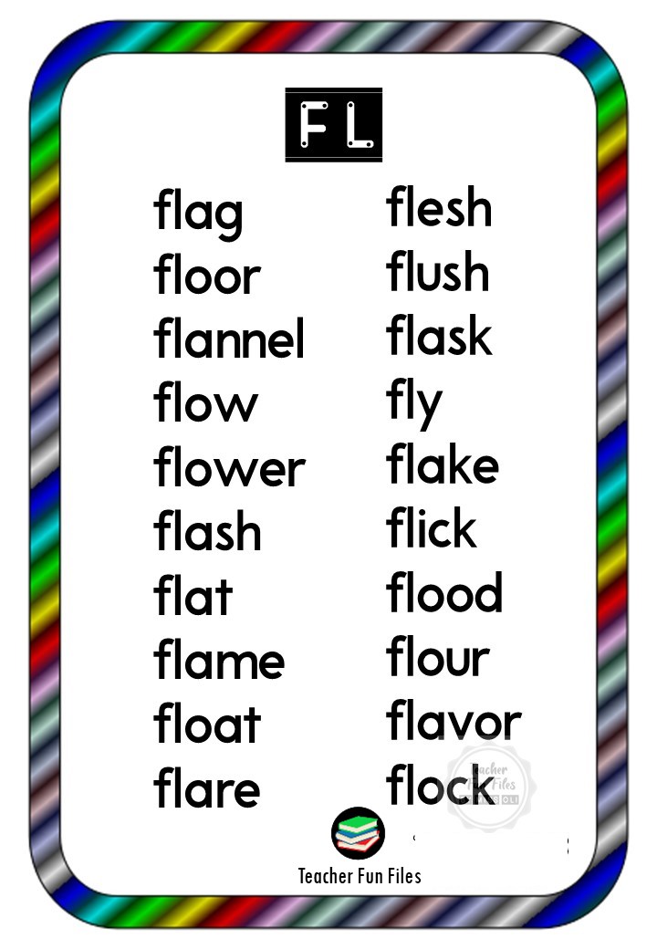 Teacher Fun Files: Word Family - Consonant Blend Chart Teacher Fun Files: Word Family - Consonant Blend Chart