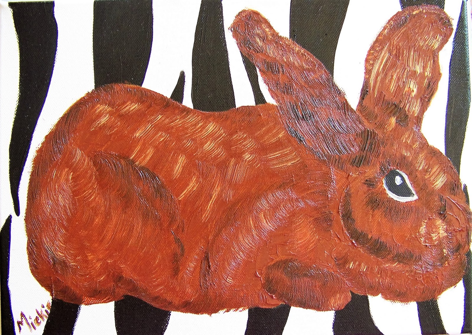 A Pretty Talent Blog: Painting A Modern Bunny in Oils and Acrylics