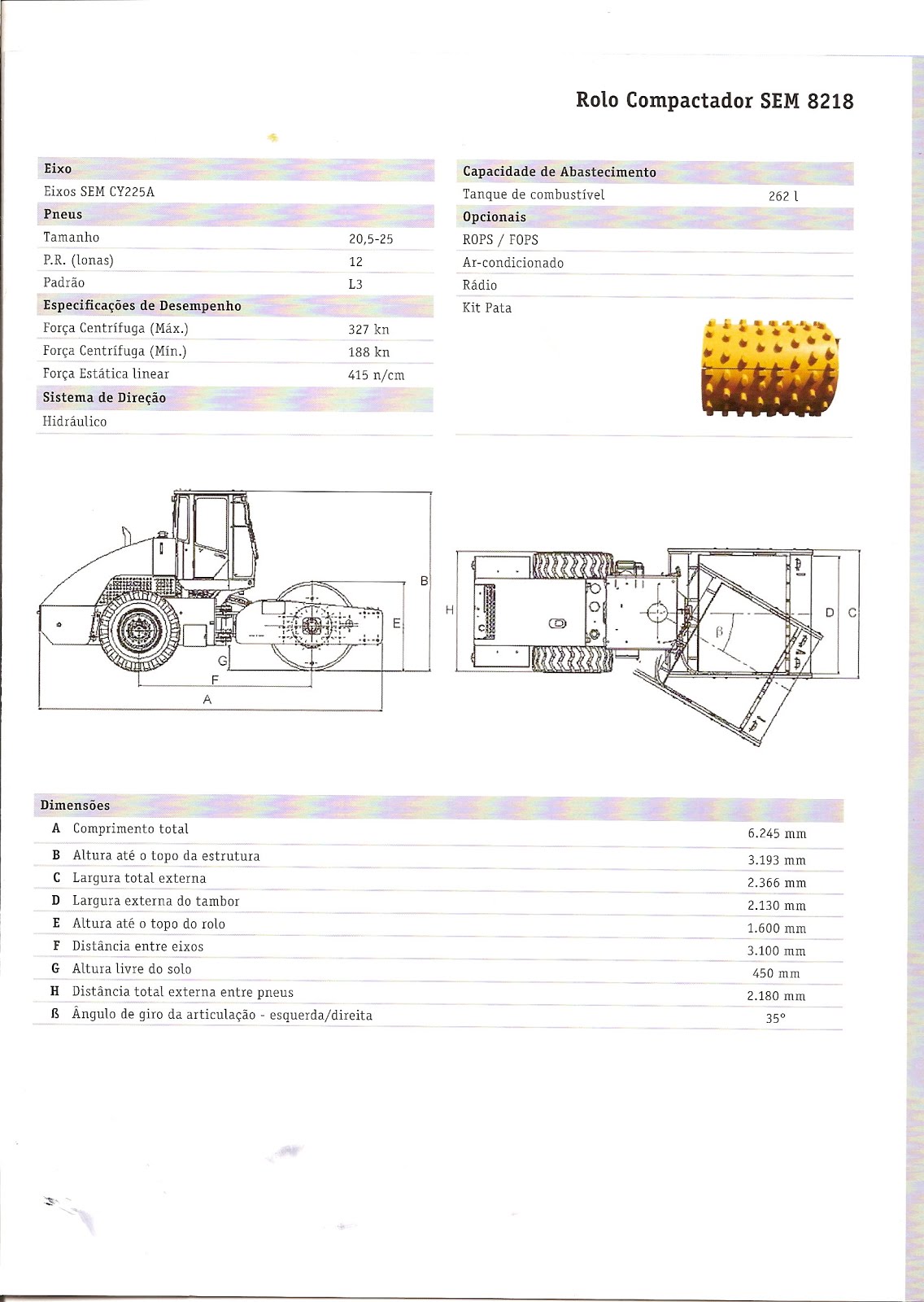Rolo Compactador SEM - Novo: equipamentos para construção civil