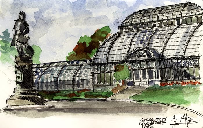 Urban Sketchers Seattle: 04.19.11_CONSERVATORY at VOLUNTEER PARK