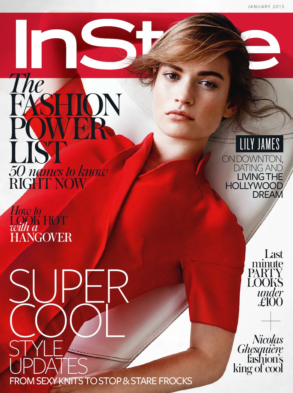Lily James in InStyle UK January 2015 by Marcin Tyszka