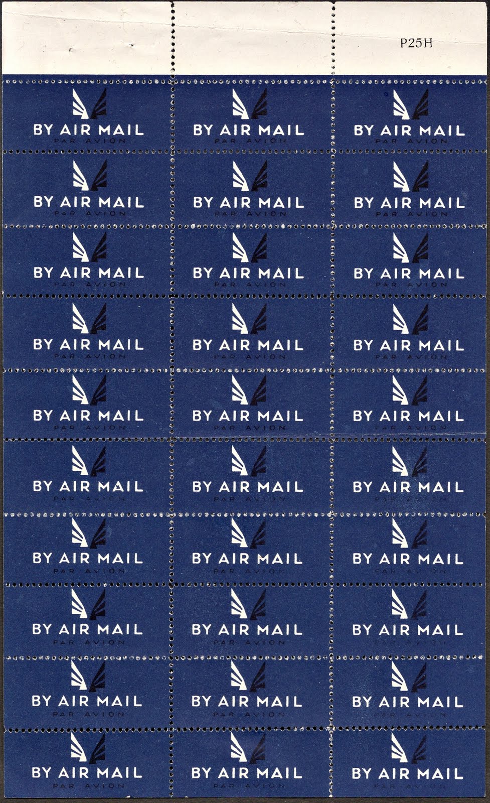 International Airmail And Priority Mail Labels: UK: Full sheet of ...