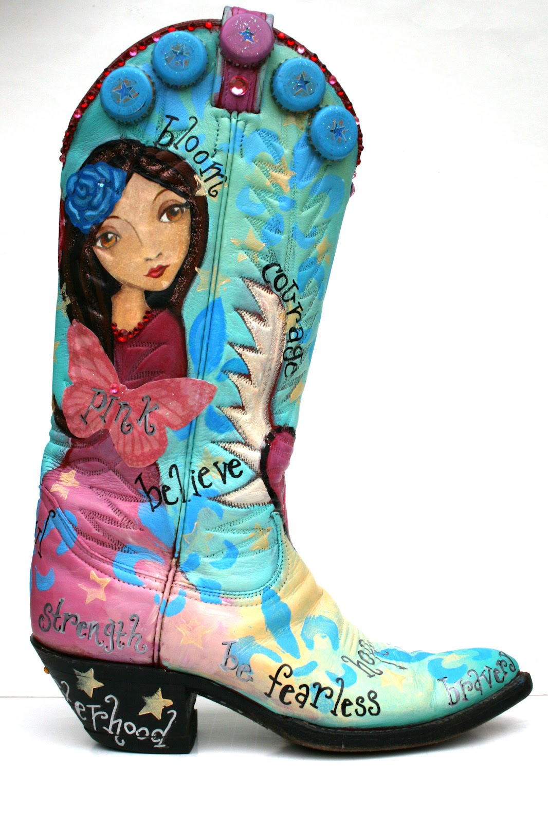 hrushton art: Boot art to help Stomp out Breast Cancer