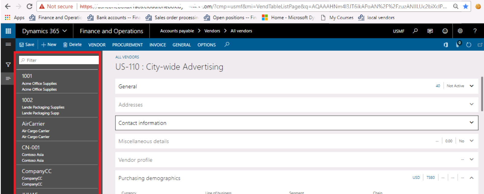 How to store queries in URL as favorite in Dynamics 365?