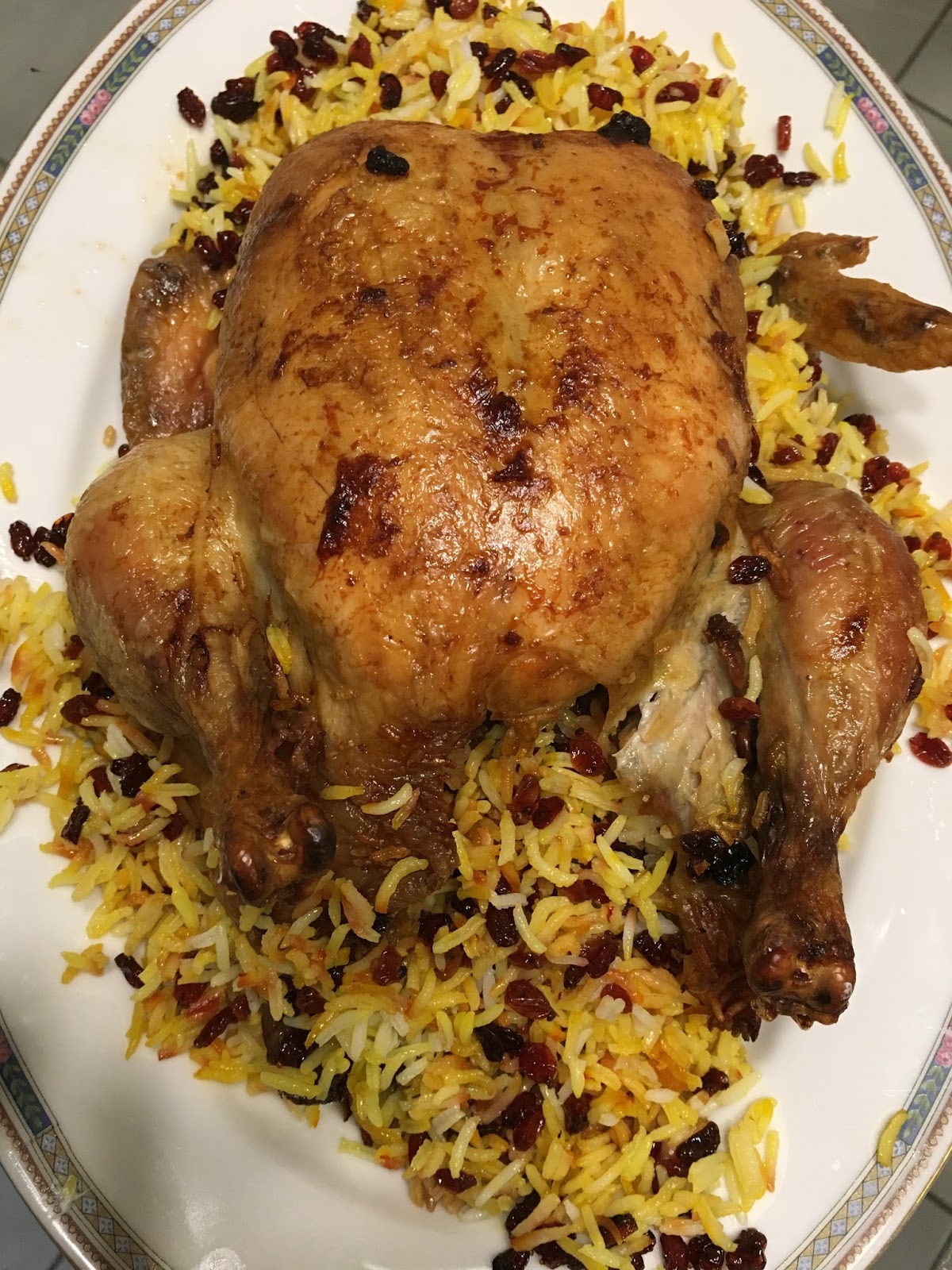 La mia cucina persiana: Pollo arrosto con ripieno di riso basmati e ...