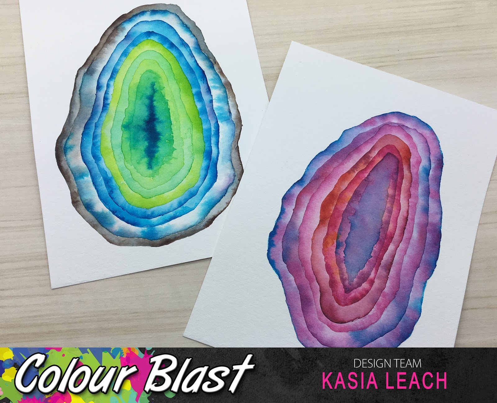 Colour Blast by Bee Arty: Watercolour Geodes with Kasia Leach