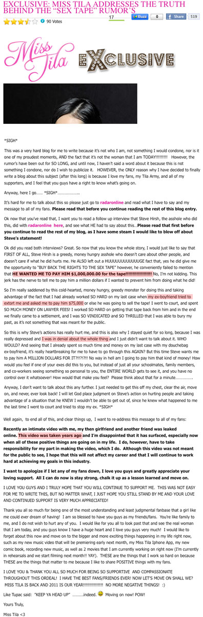 Queen Of Copy And Paste A Tila Tequila Hate Site Tila Tequila Seriously Uncorked