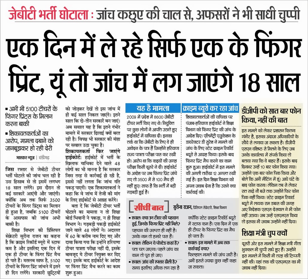 Jbt janch - Teacher Haryana Education News